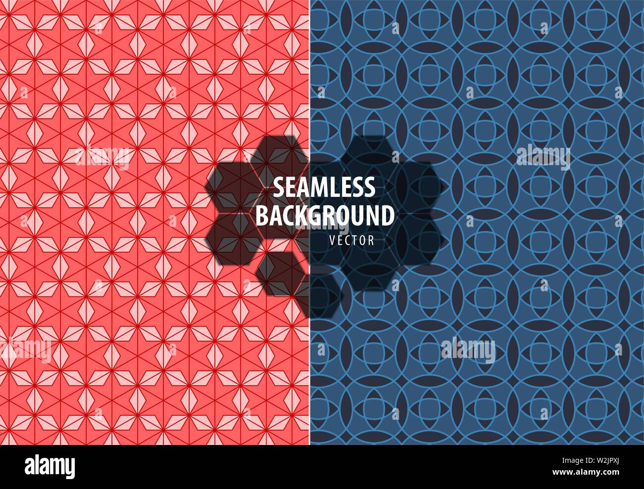 Set of seamless patterns. Abstract geometric background vector Stock ...