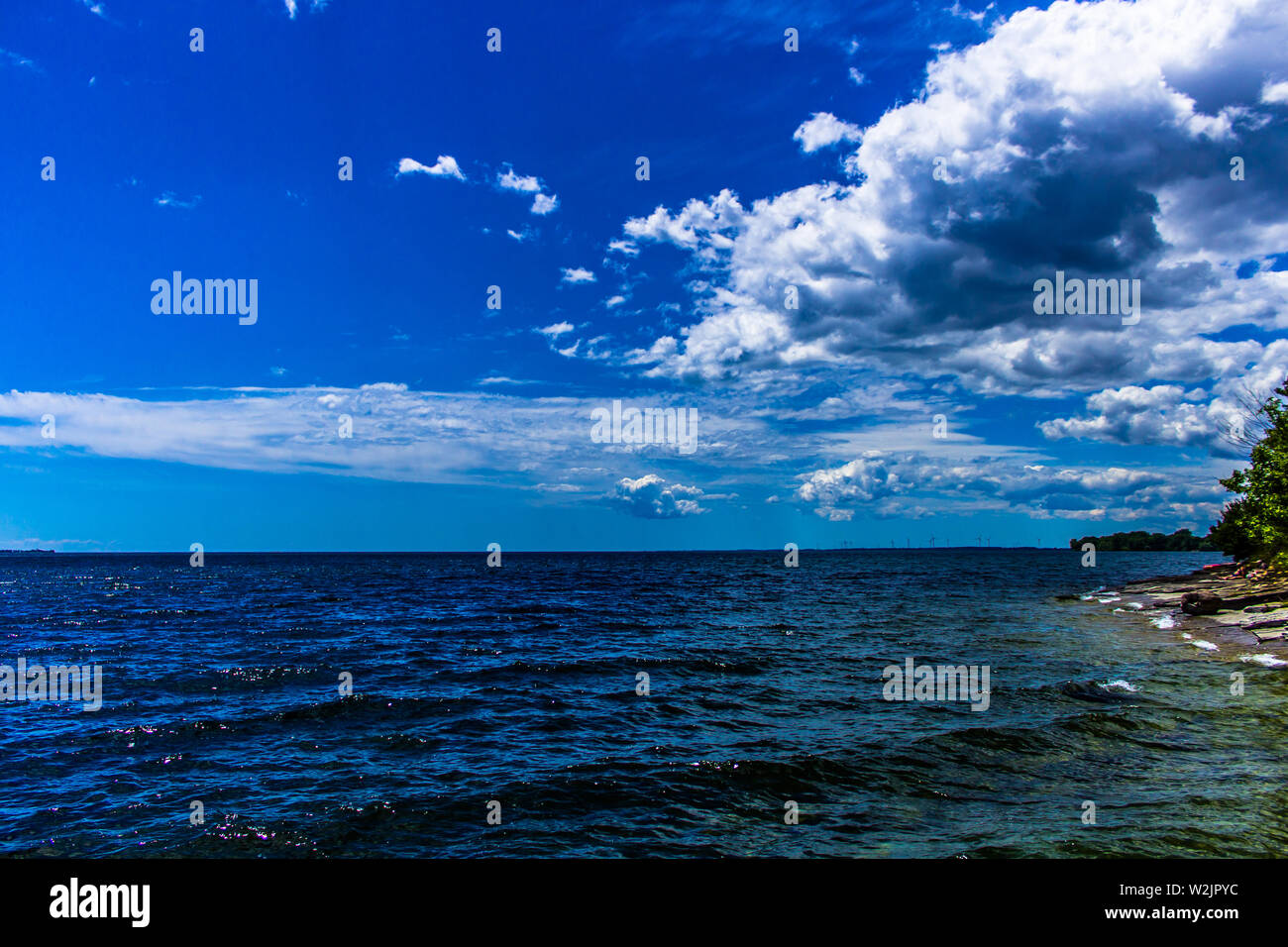 Lake Ontario as seen from the waterfront trail near Lake Ontario Park ...