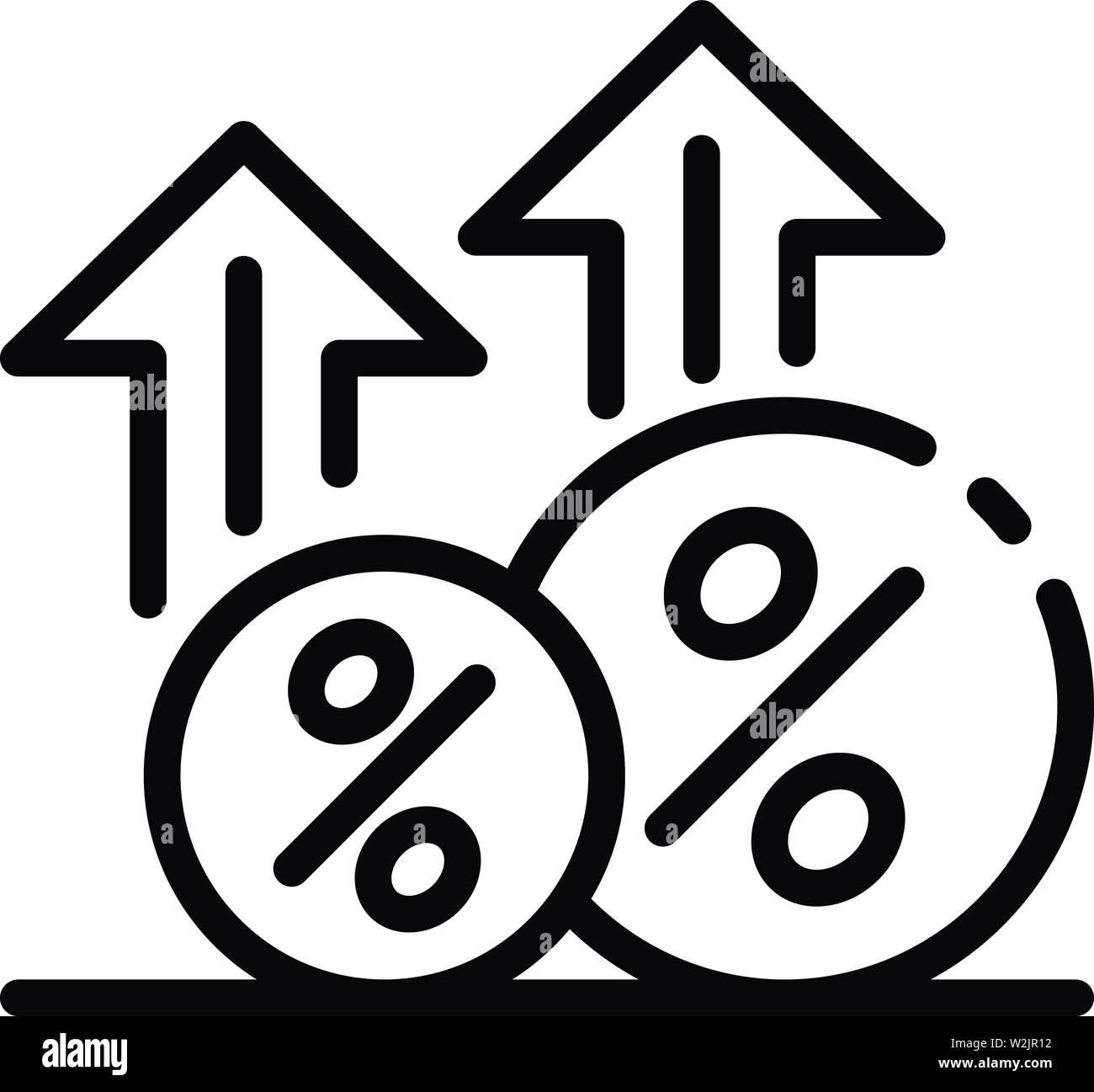 Money percent grow up icon, outline style Stock Vector Image & Art - Alamy