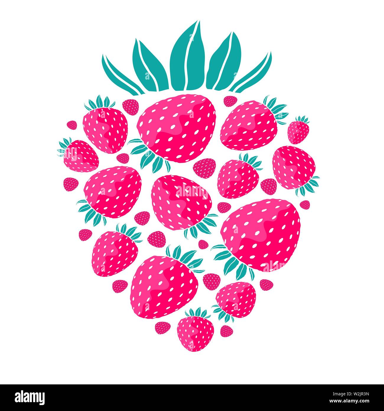 Hand drawn strawberries isolated on white background Stock Vector Image ...