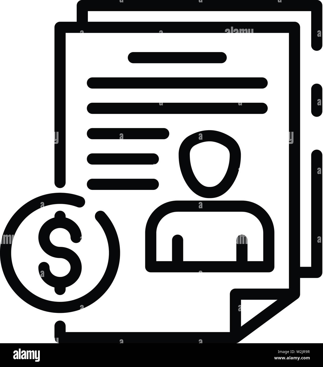 Money contract icon, outline style Stock Vector Image & Art - Alamy