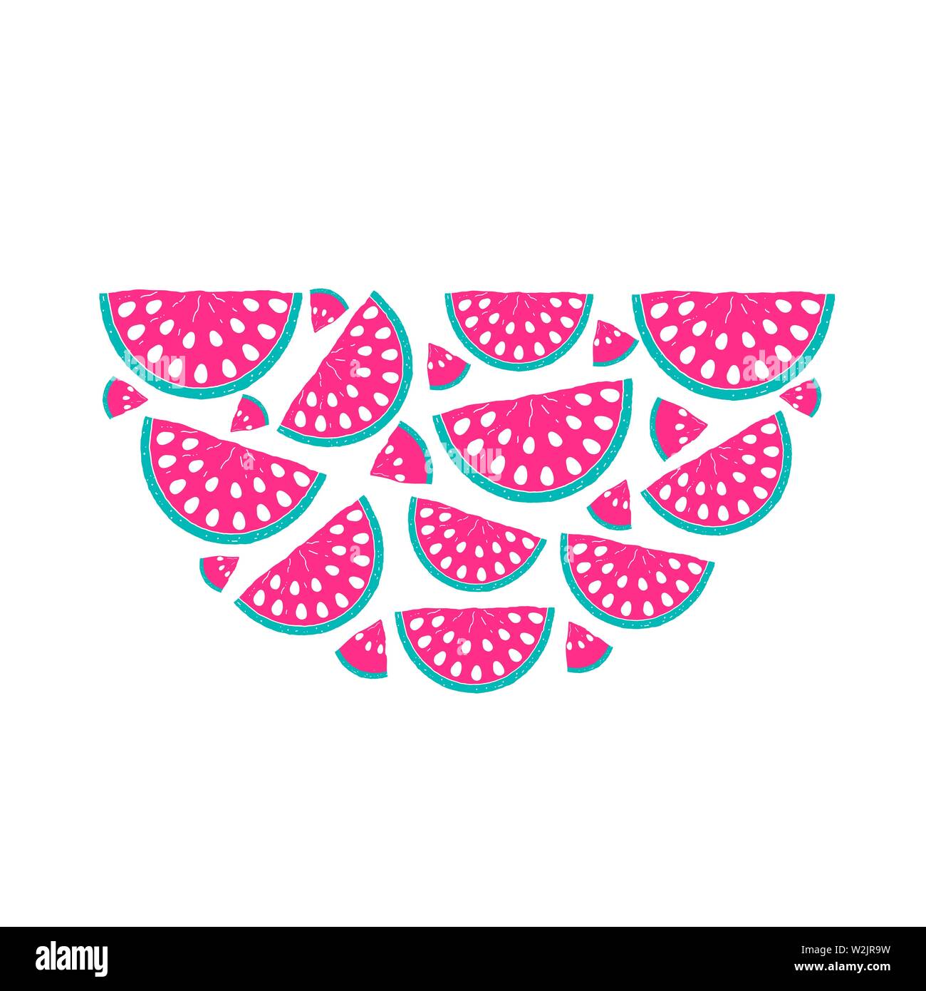 Hand drawn watermelon isolated on white background Stock Vector Image ...