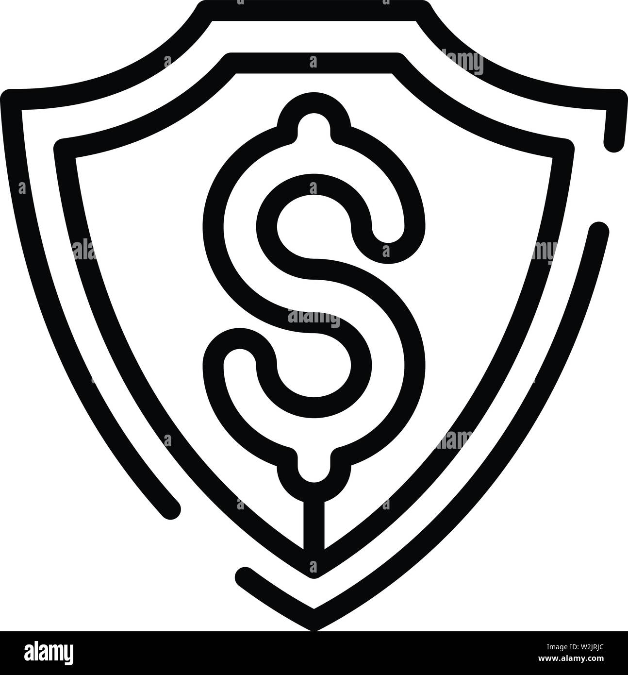 Dollar shield icon, outline style Stock Vector Image & Art - Alamy