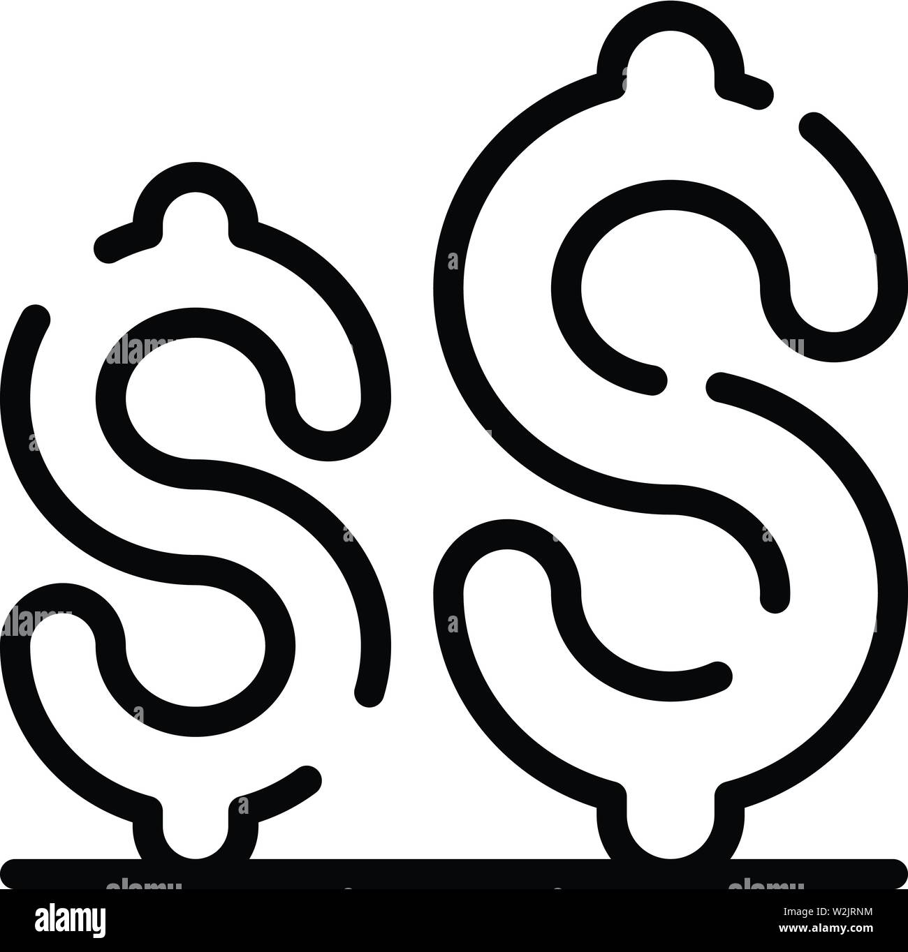 Dollar sign icon, outline style Stock Vector Image & Art - Alamy