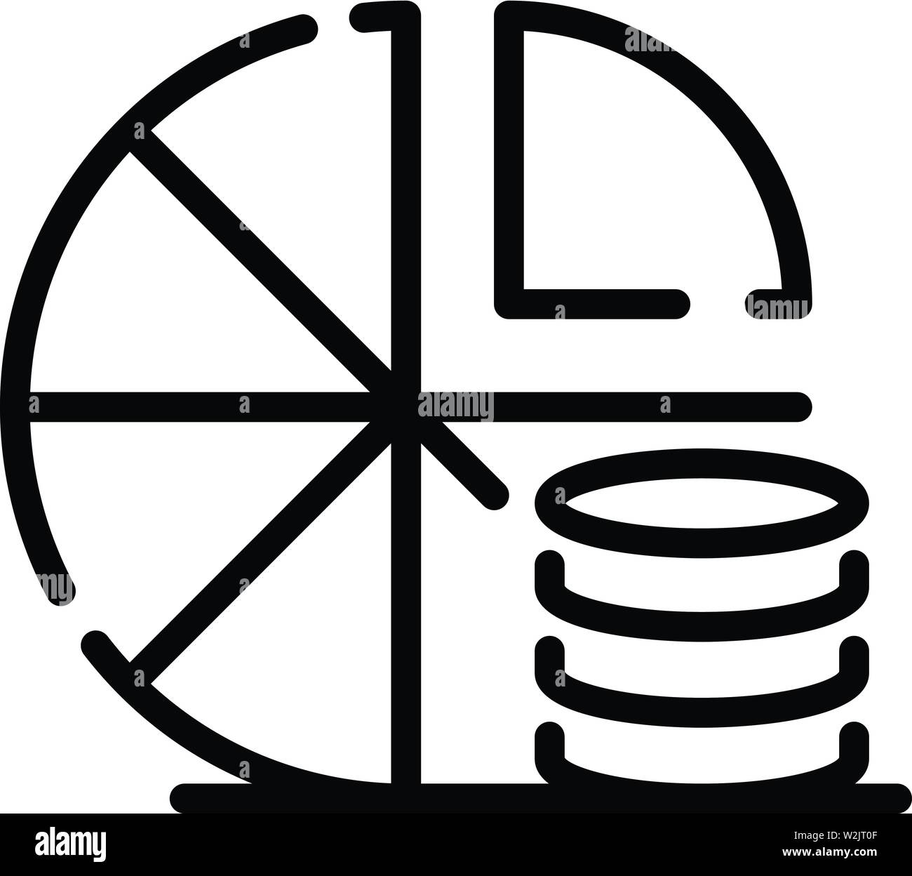 Coin pie chart icon, outline style Stock Vector Image & Art - Alamy