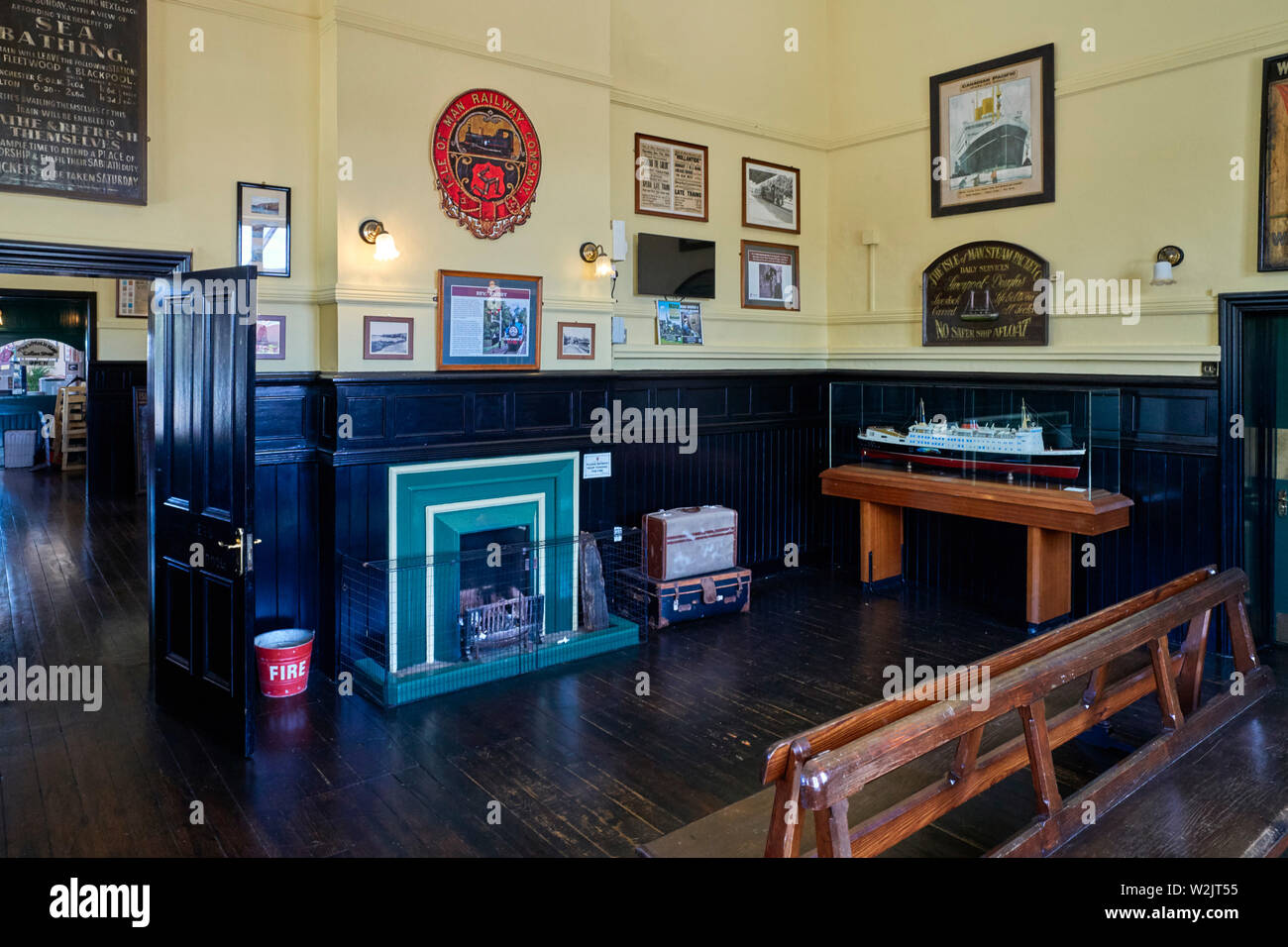 The waiting room at Port Erin train station on the heritage Isle of Man ...