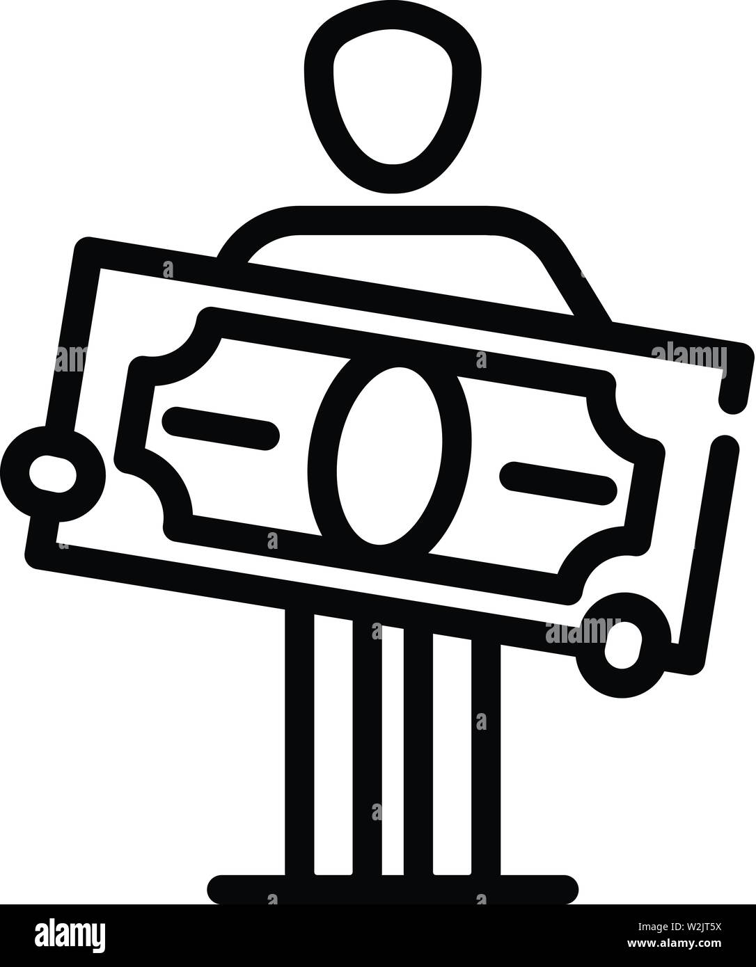 Man take dollar banknote icon, outline style Stock Vector Image & Art ...