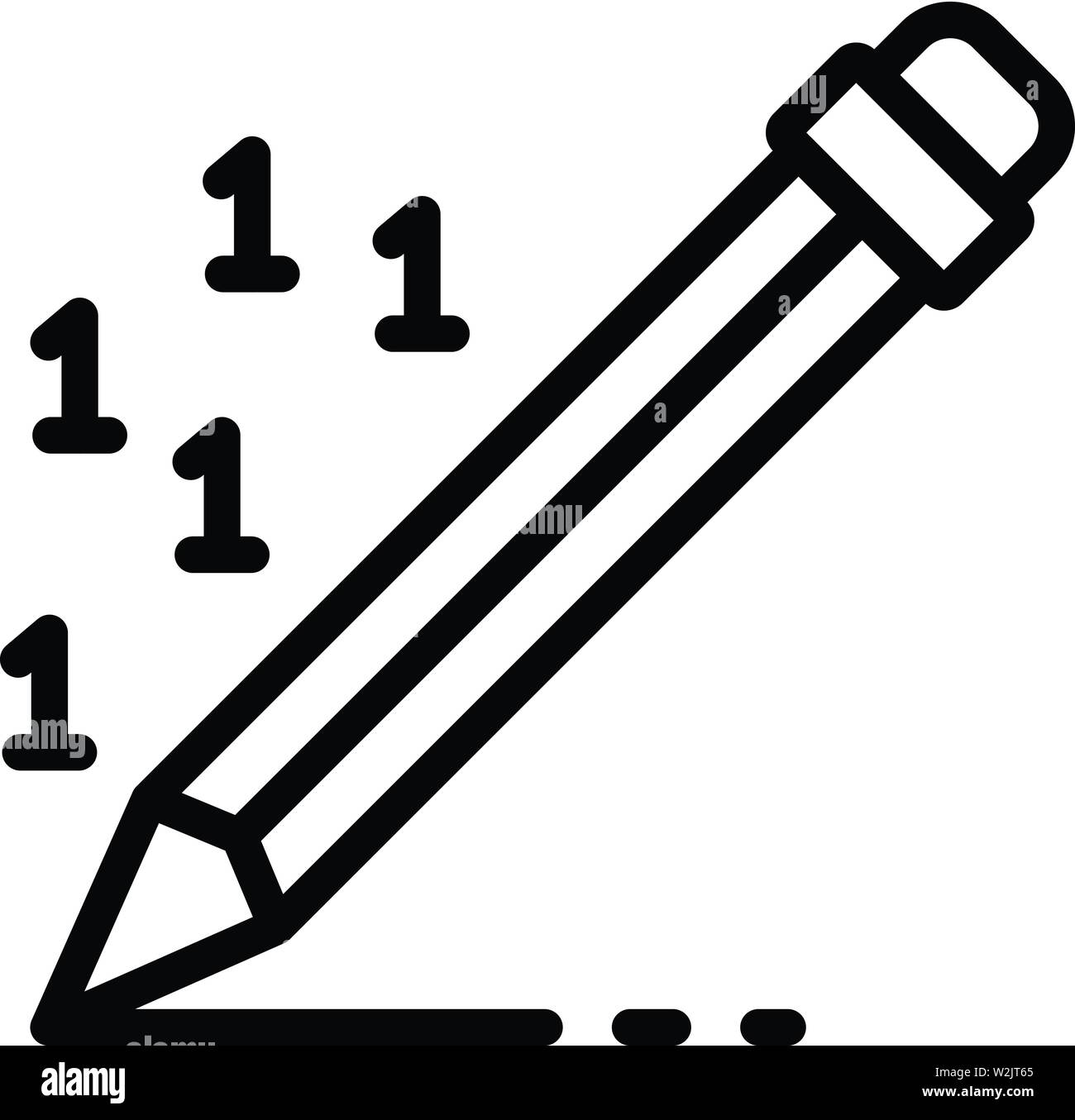 Pen writing money report icon, outline style Stock Vector Image & Art ...