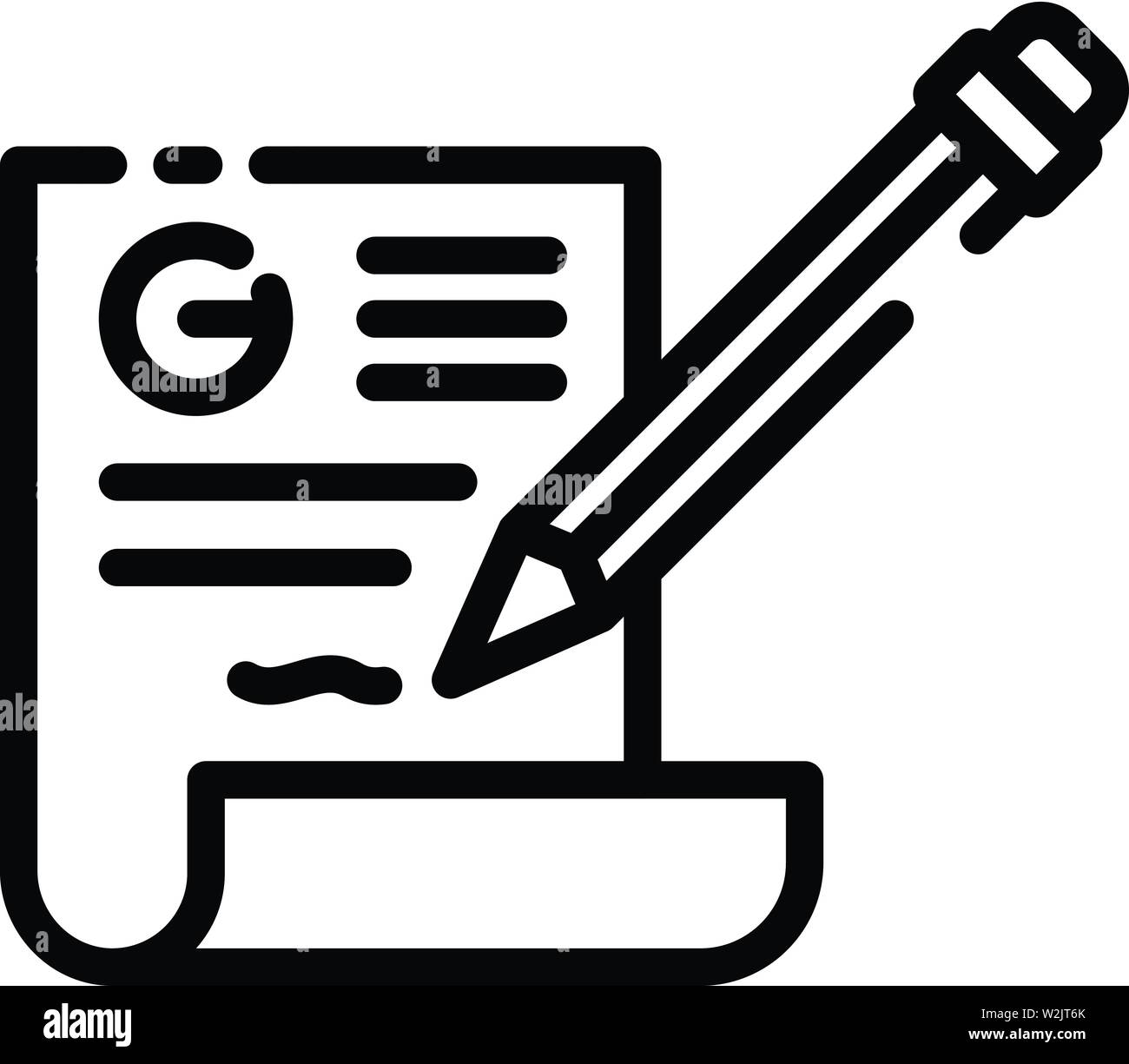 Sign finance contract icon, outline style Stock Vector Image & Art - Alamy