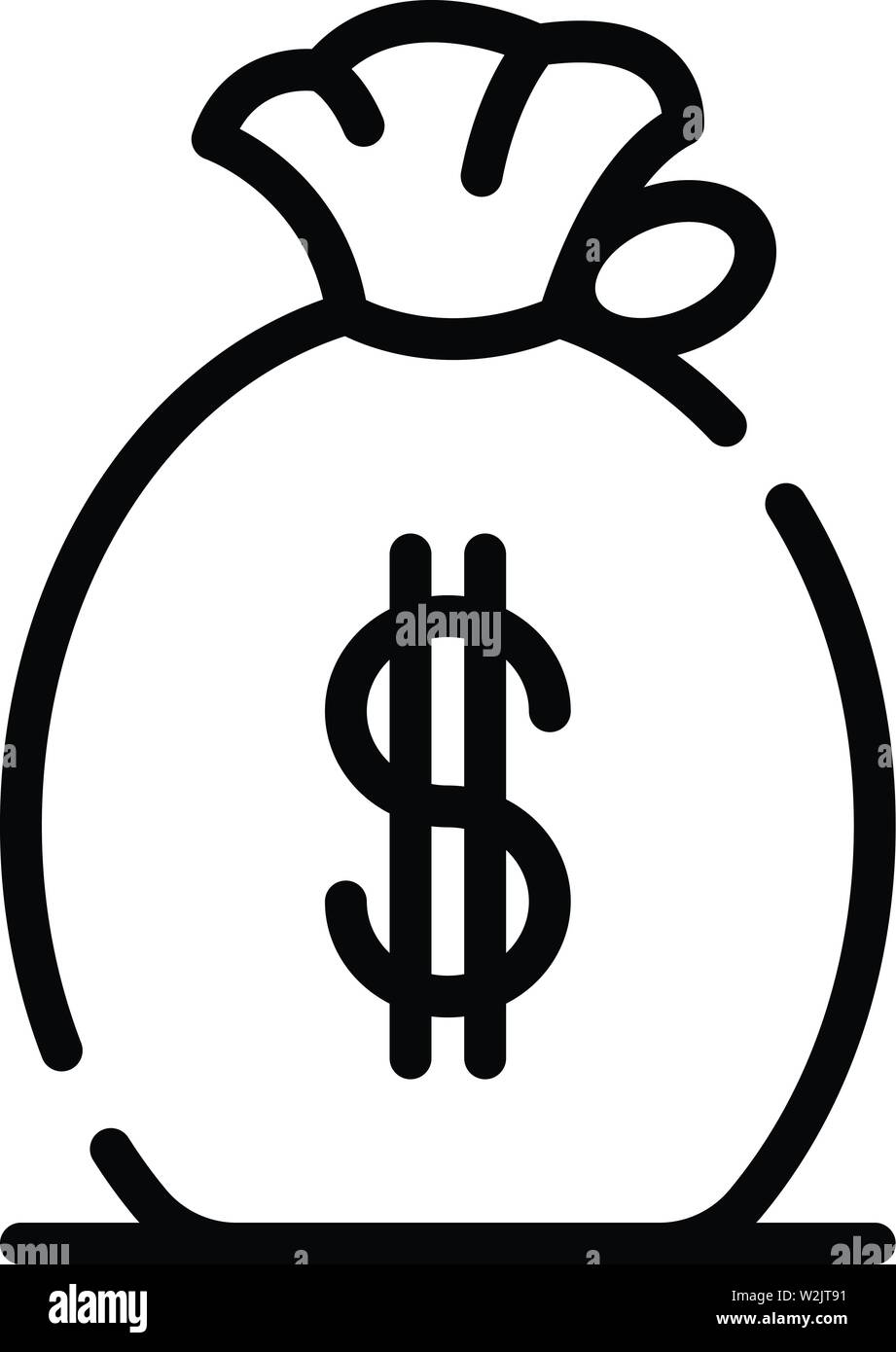 Money bag icon, outline style Stock Vector Image & Art - Alamy
