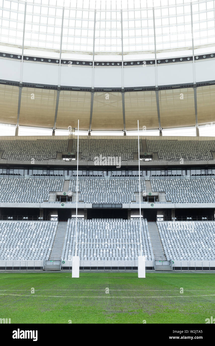 Rugby goal post in a stadium Stock Photo - Alamy