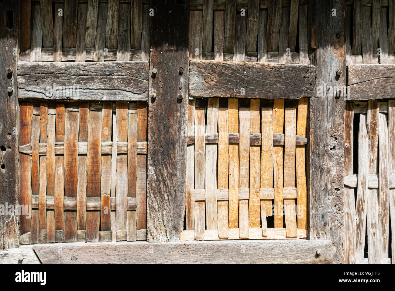 Wattle wall in a timber framed building Stock Photo - Alamy
