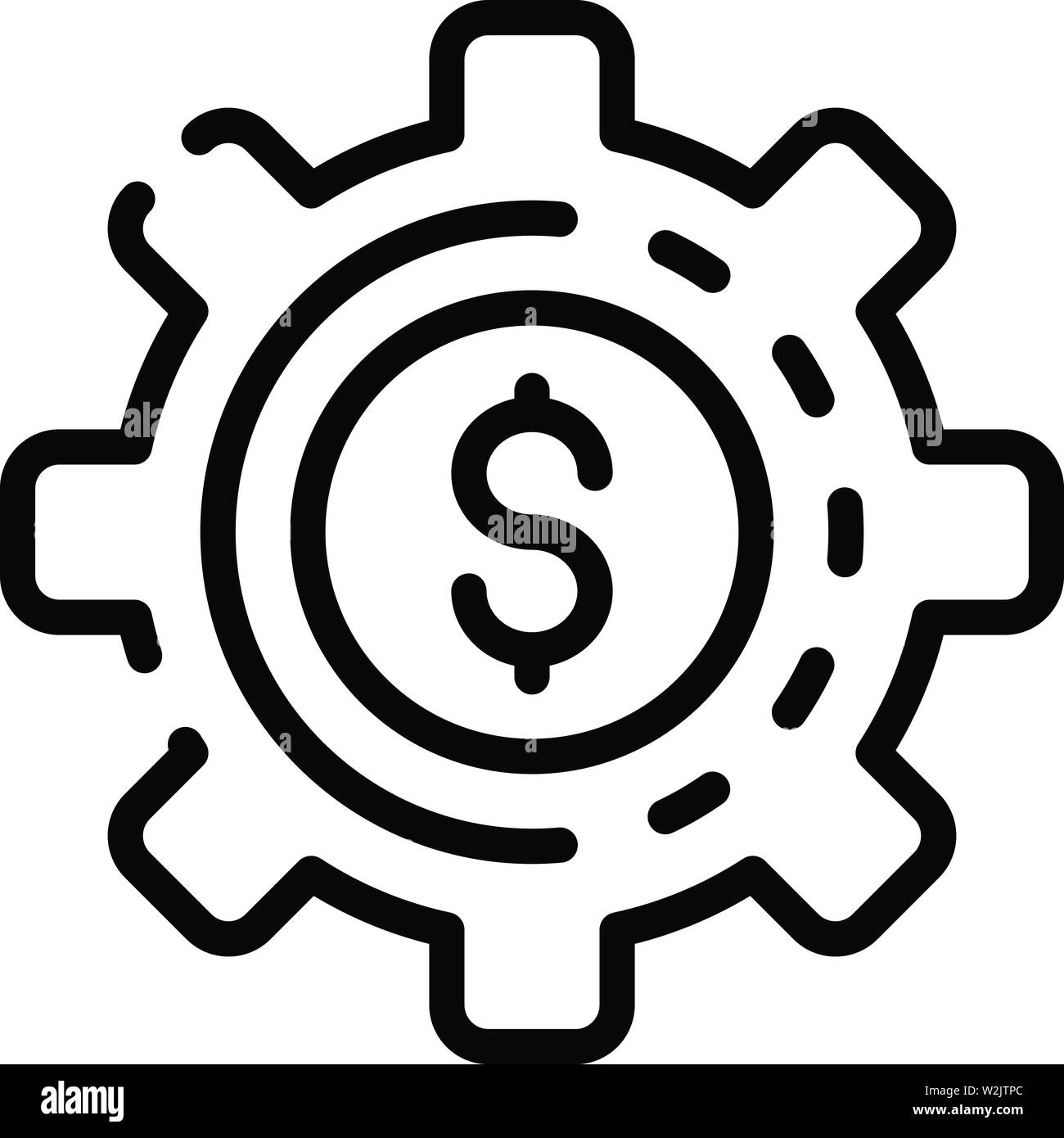 Finance money gear icon, outline style Stock Vector Image & Art - Alamy