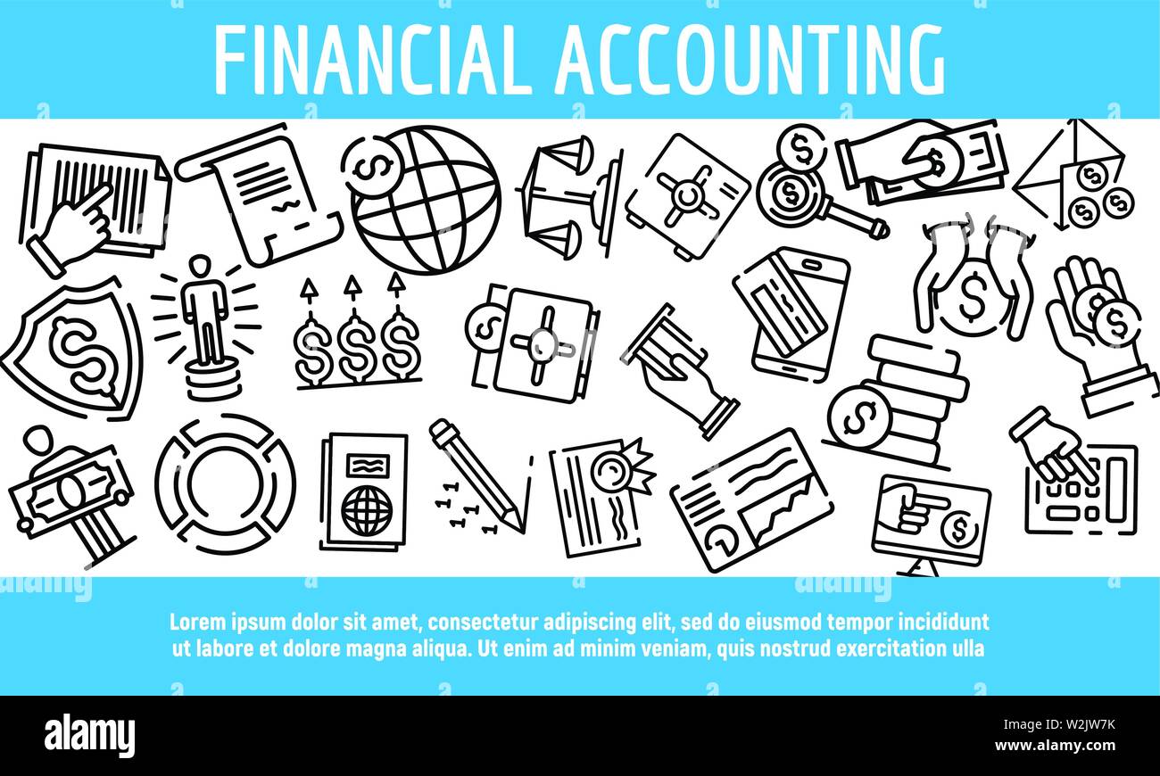 Financial accounting banner, outline style Stock Vector Image & Art - Alamy
