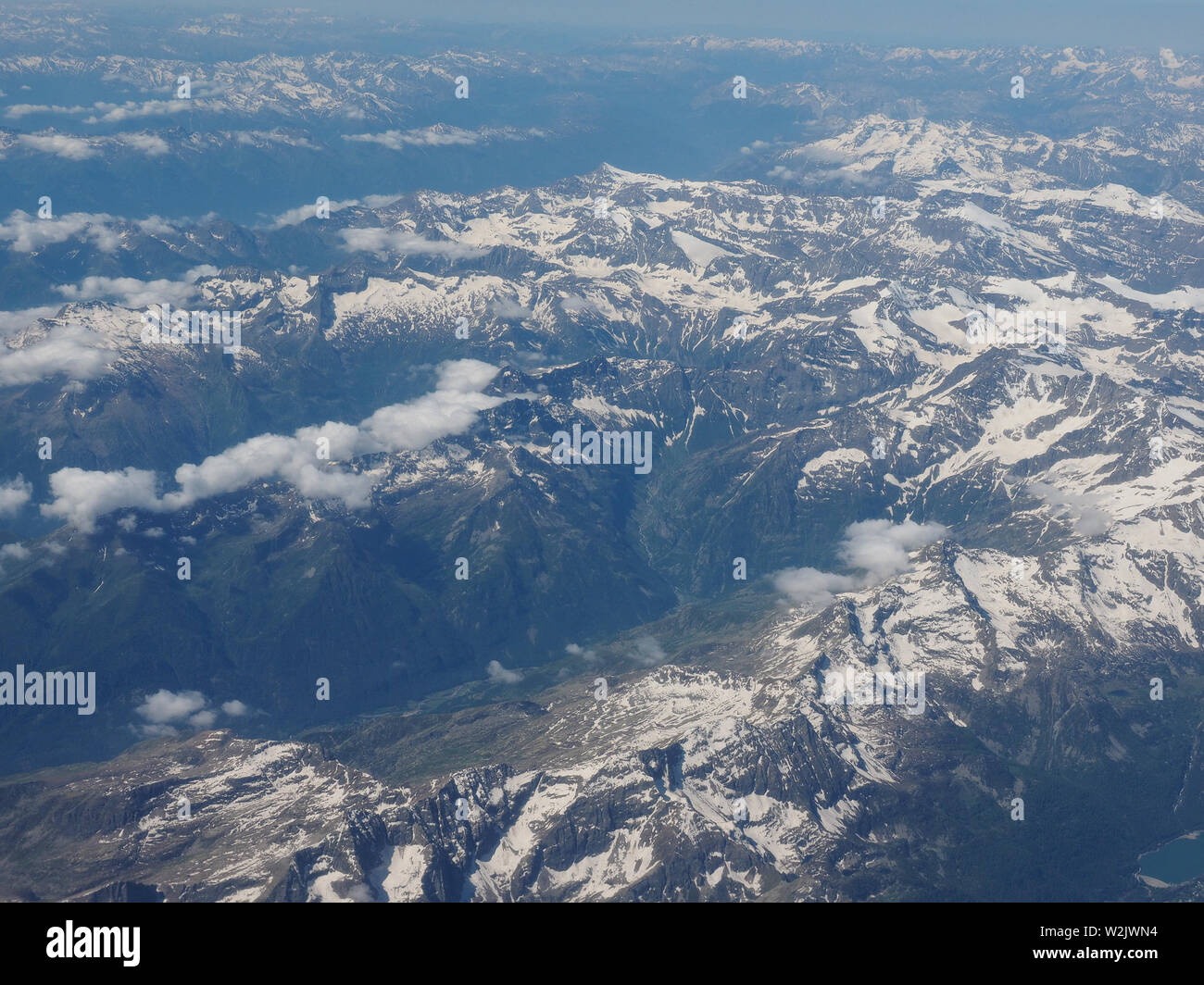 aerial view of Alps mountains between Italy and Switzerland Stock Photo ...
