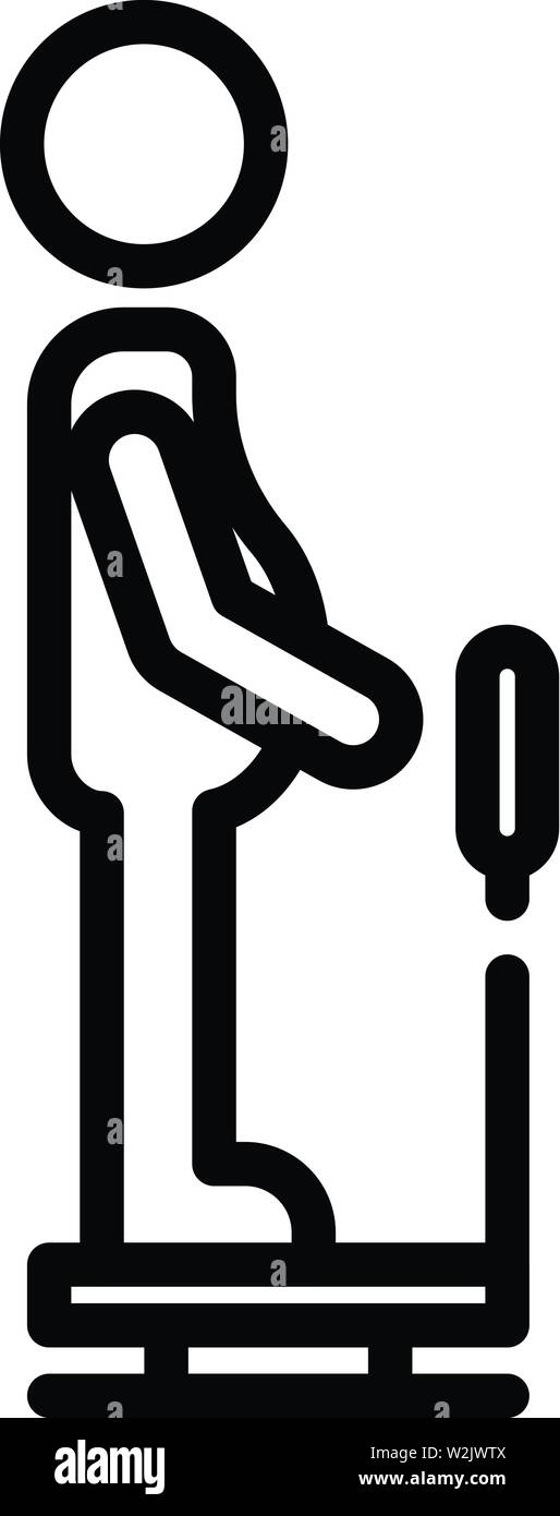 Man fat on scales icon, outline style Stock Vector Image & Art - Alamy