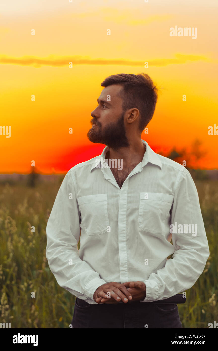 Head and shoulders of model in field hi-res stock photography and ...