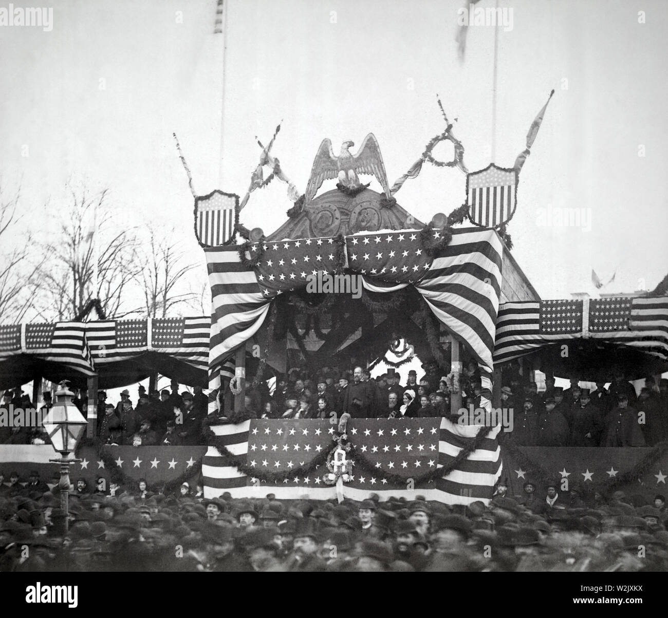 President James A. Garfield in Reviewing Stand, Viewing Inauguration ...