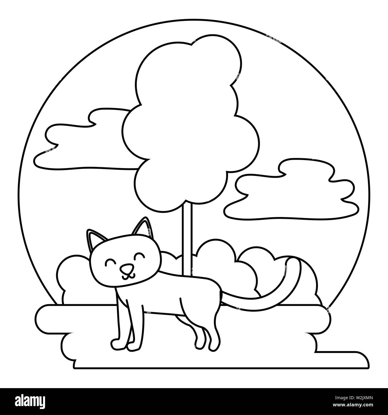 Cat cartoon design, Mascot pet animal domestic cute life nature and ...