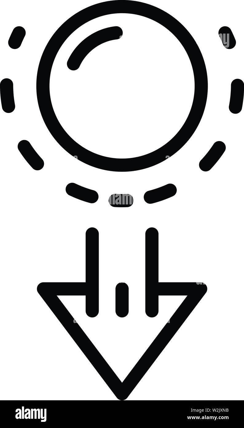 Ball and down arrow icon, outline style Stock Vector Image & Art - Alamy
