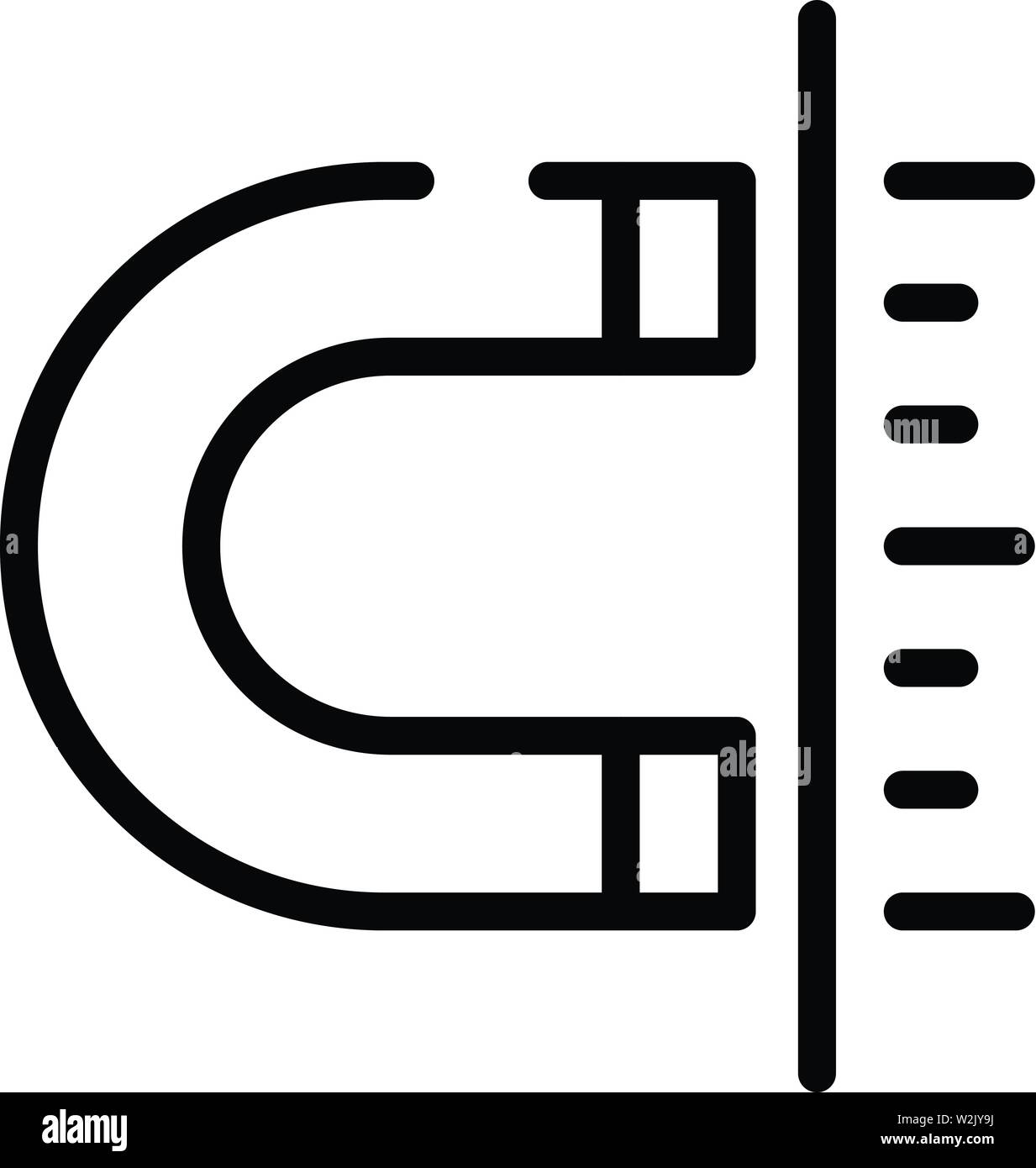 Magnet in action icon, outline style Stock Vector Image & Art - Alamy