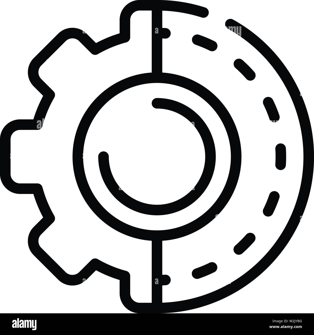 Half closed gear icon, outline style Stock Vector Image & Art - Alamy