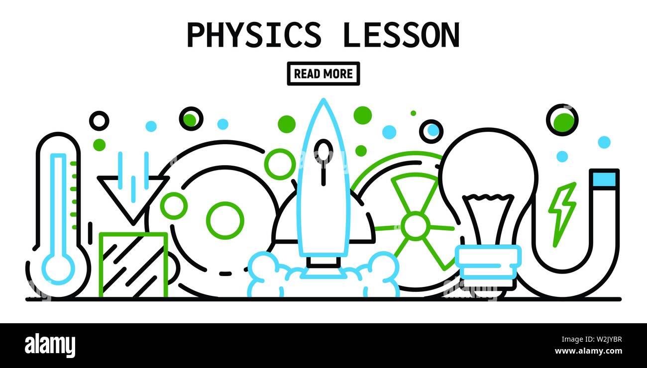 Physics lesson banner, outline style Stock Vector Image & Art - Alamy