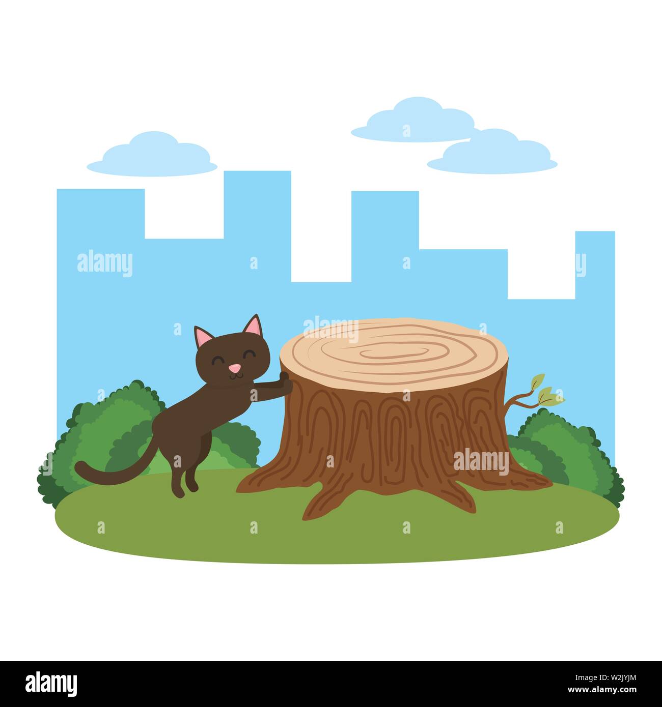Cat cartoon design, Mascot pet animal domestic cute life nature and ...