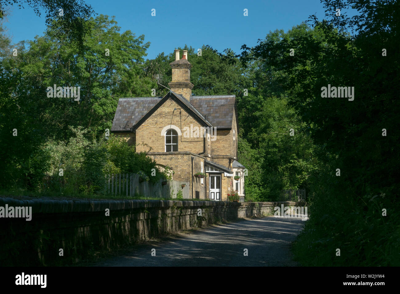 Old Linley station house Stock Photo - Alamy