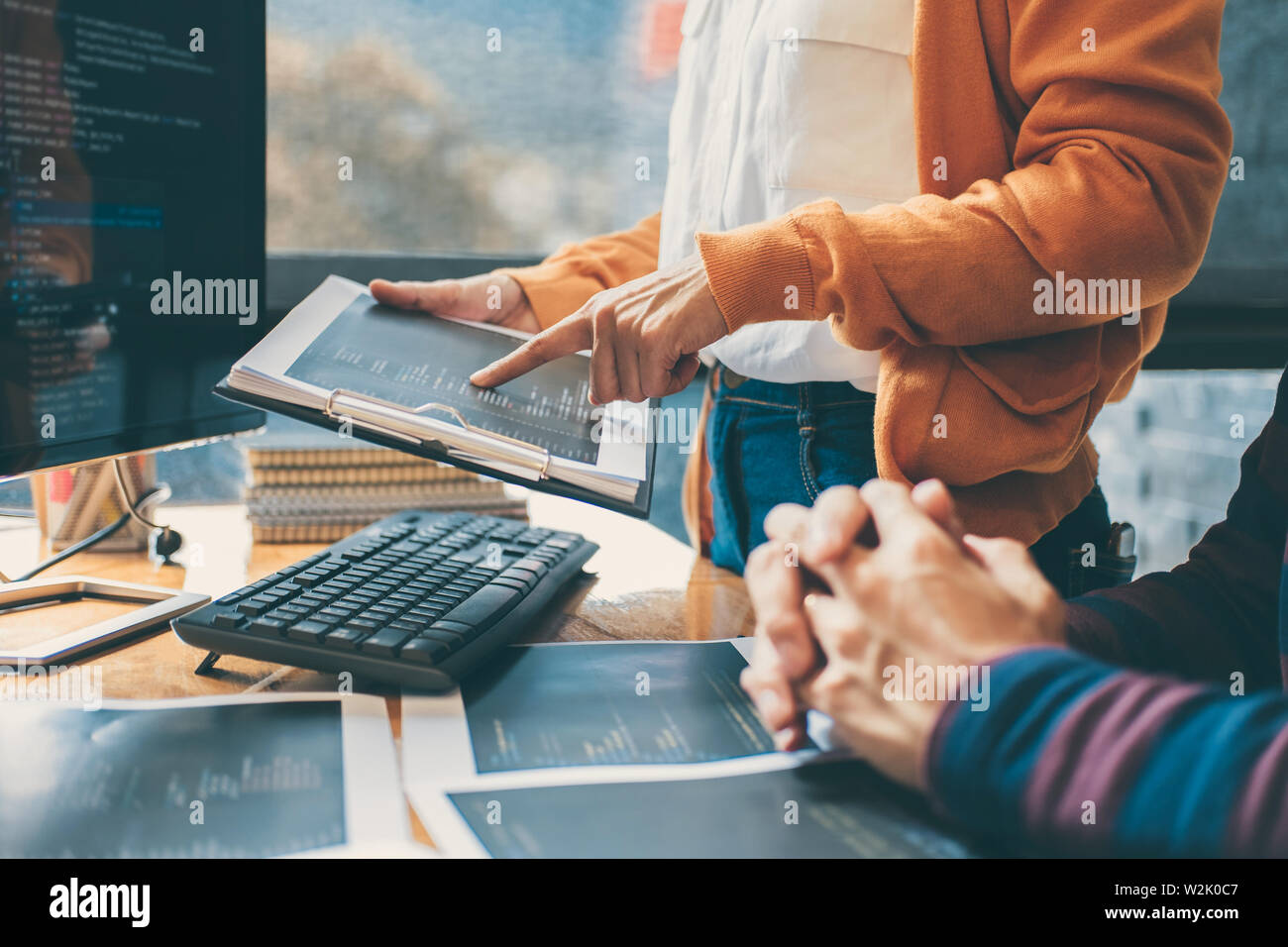 Professional Development programmer cooperating meeting and brainstorming and programming ...