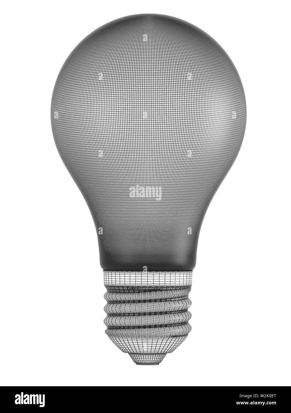Light bulb. 3d illustration over white backgrounds Stock Photo - Alamy