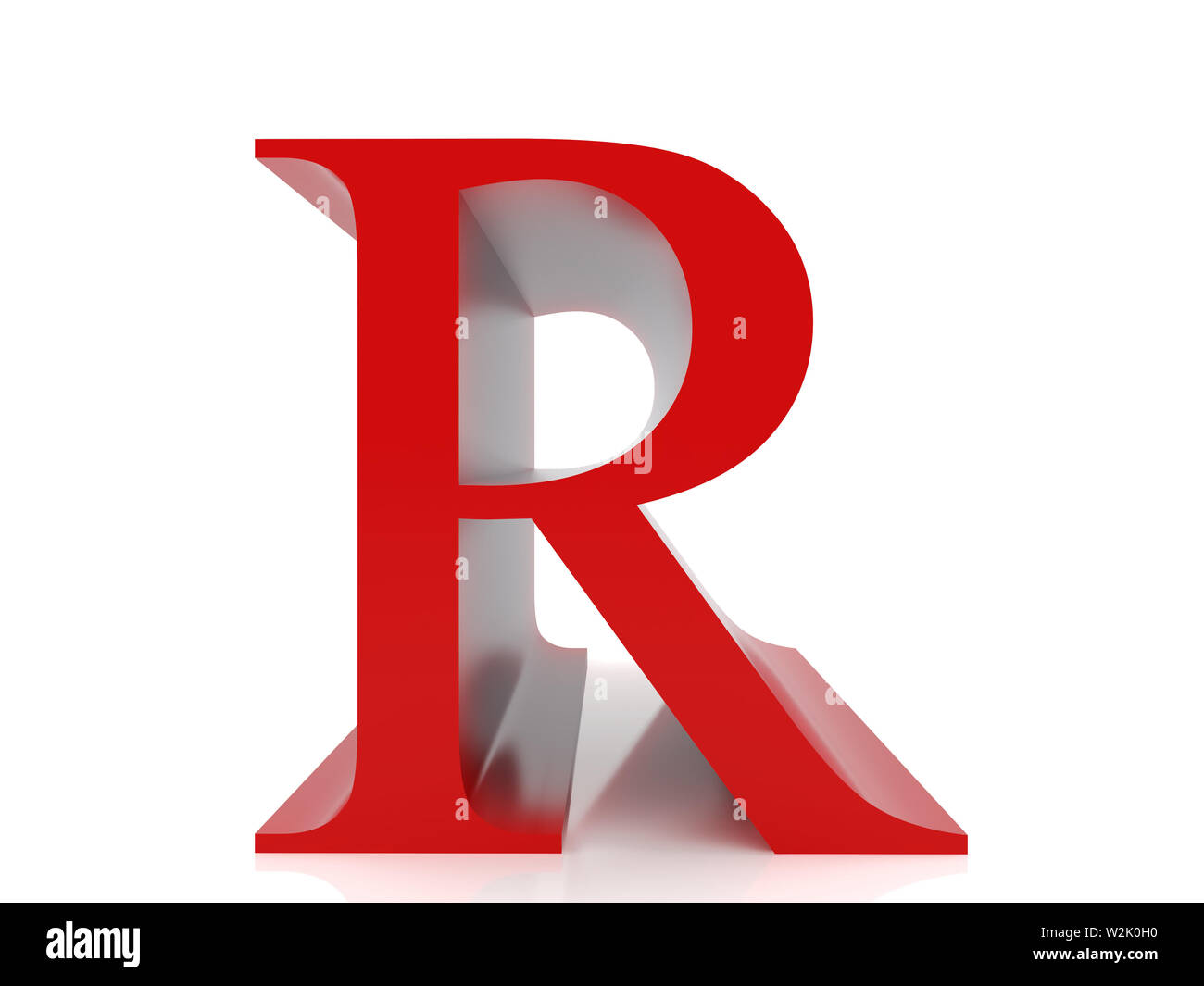 3d illustration over white backgrounds. High resolution image. Letter R ...