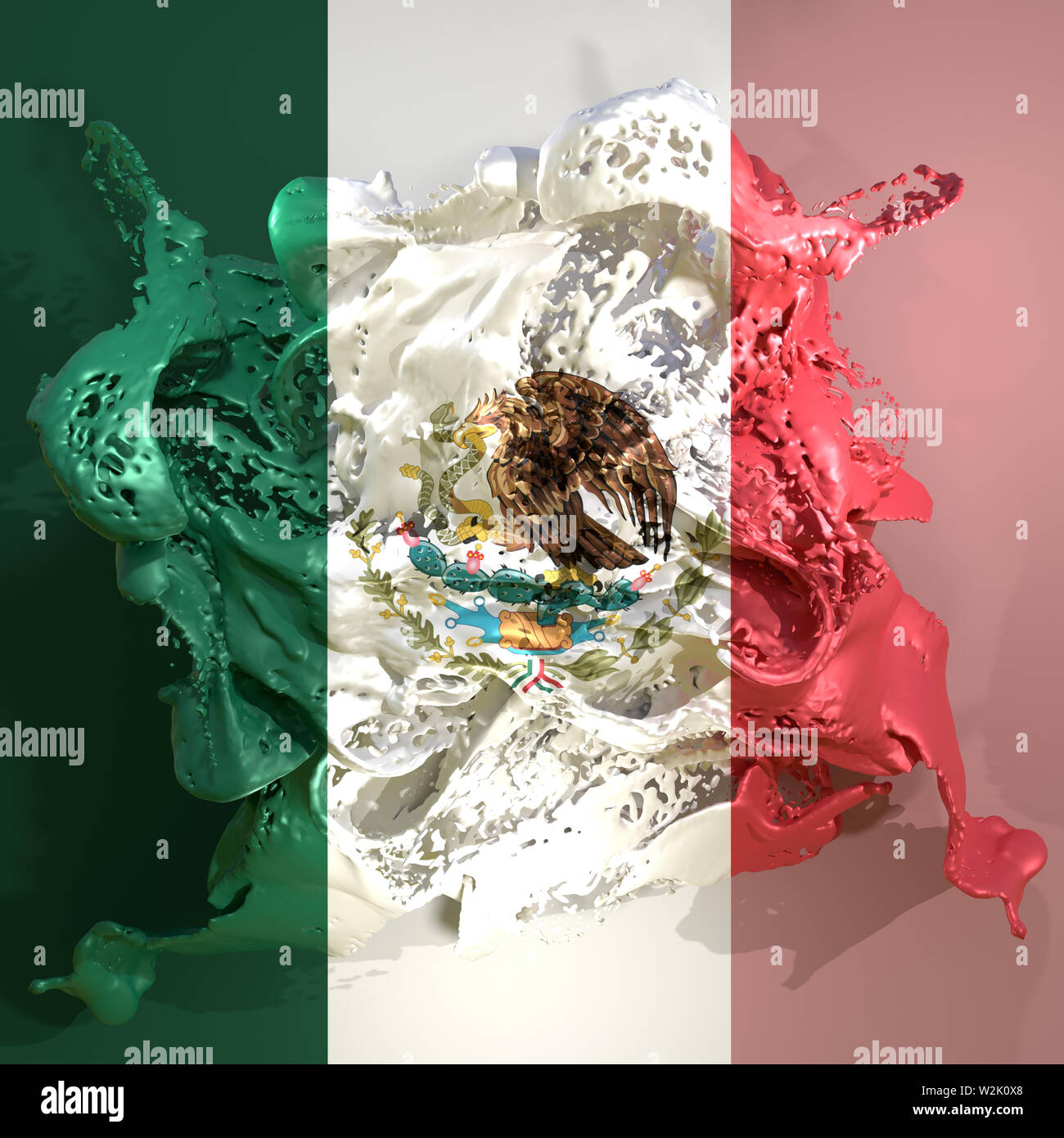 Wavy mexican flag hi-res stock photography and images - Alamy