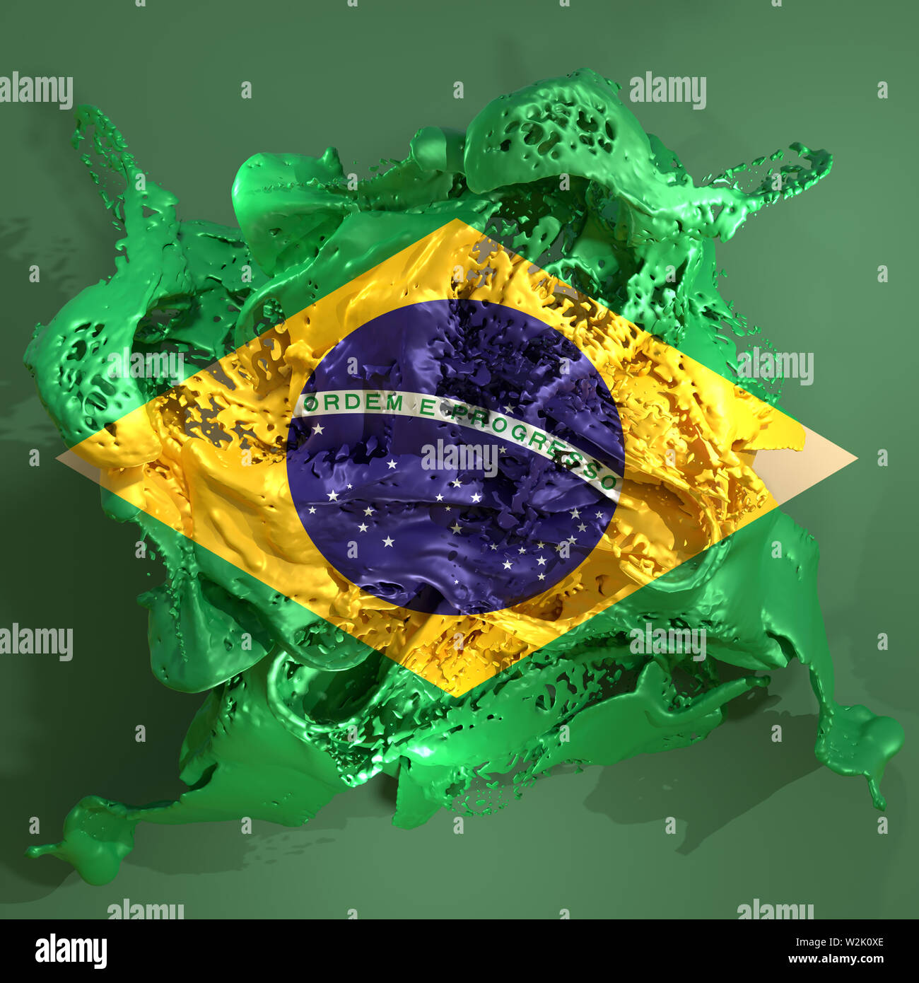Wavy flag of brazil hi-res stock photography and images - Alamy