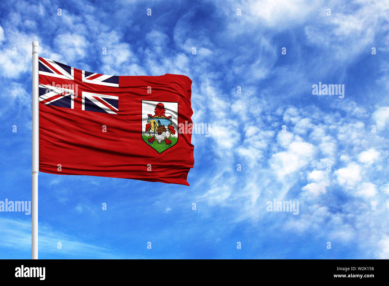 Blue sky background with bermuda flag hi-res stock photography and ...