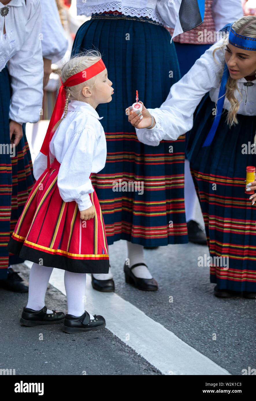 Tallinn, Estonia, 6th July, 2019: people in traditional clothing in ...