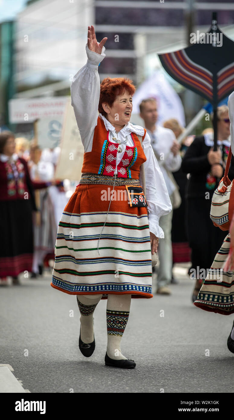 Tallinn, Estonia, 6th July, 2019: people in traditional clothing in ...