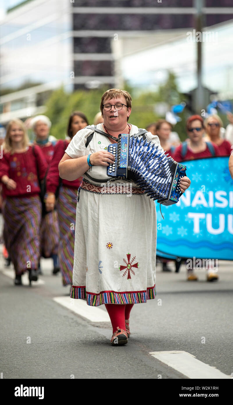 Tallinn, Estonia, 6th July, 2019: people in traditional clothing in ...