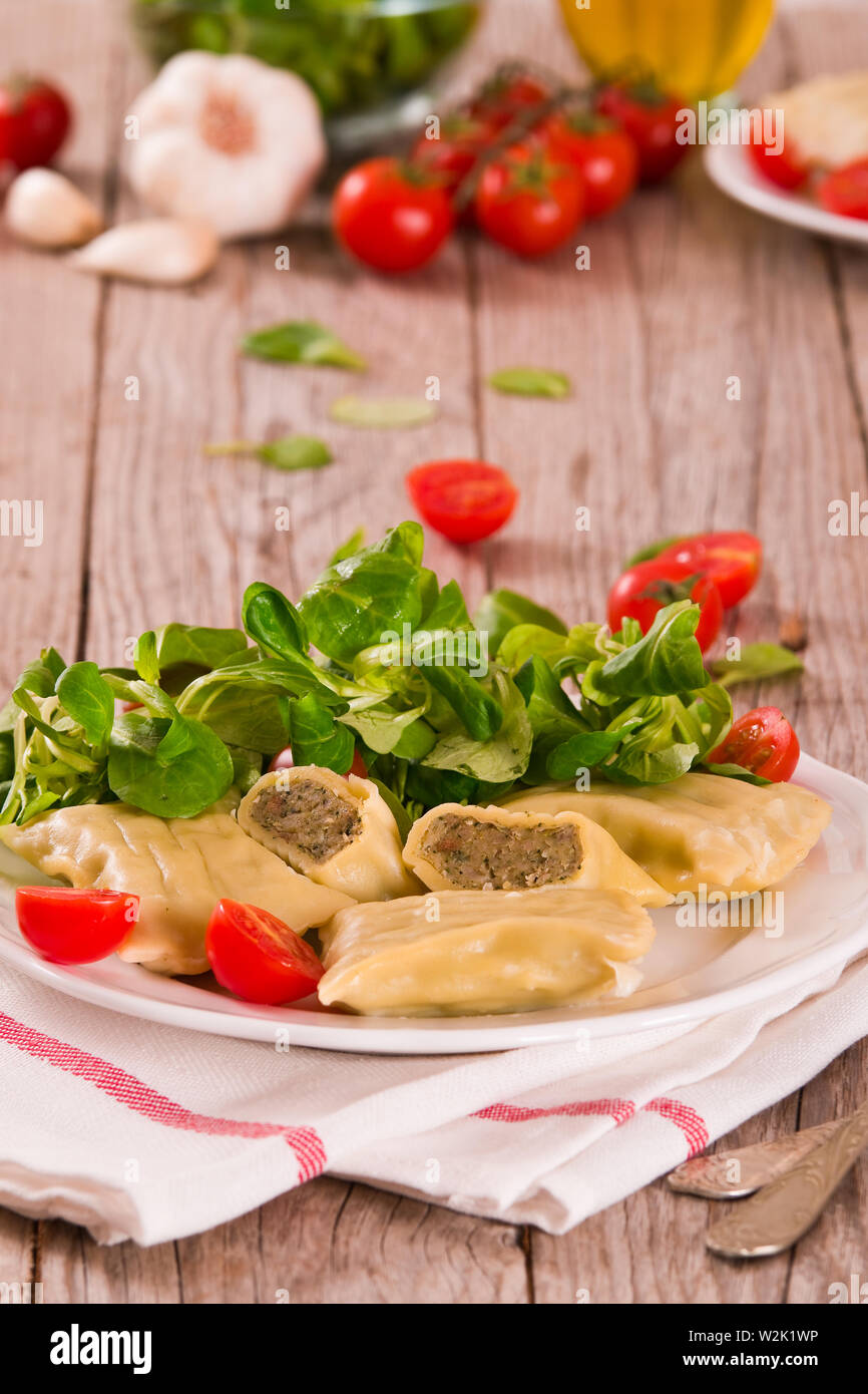 Maultaschen - swabian filled pasta ( ravioli Stock Photo - Alamy