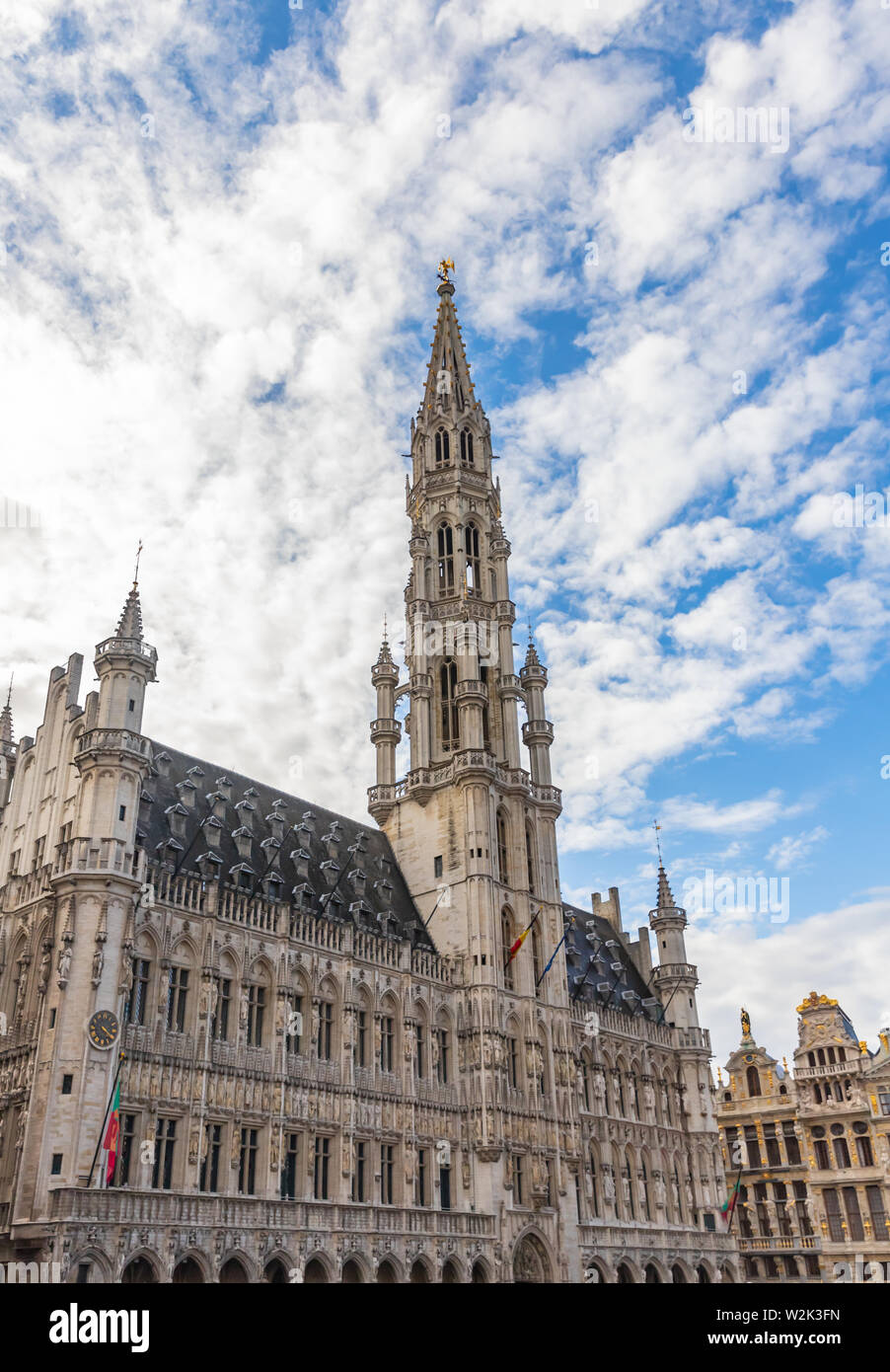 Brussels City Hall with towers, Belgium Stock Photo - Alamy
