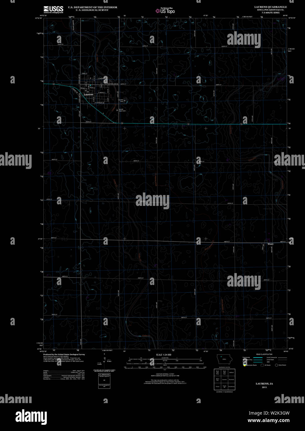 Laurens iowa map hi-res stock photography and images - Alamy