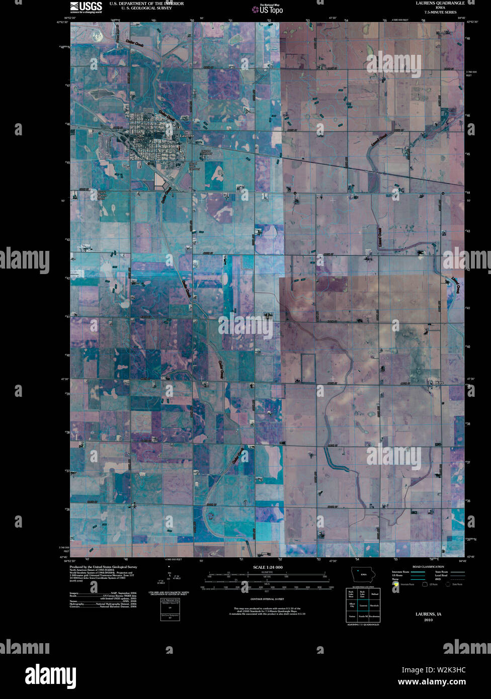 Laurens iowa map hi-res stock photography and images - Alamy