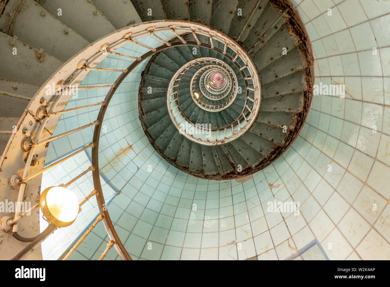 Staircase in a lighthouse super steep and spiral upwards Stock Photo ...