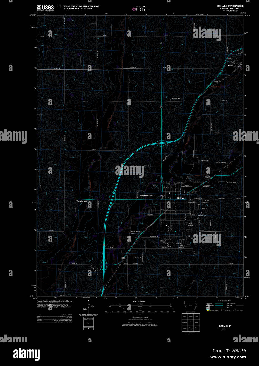 Le mars iowa map hi-res stock photography and images - Alamy