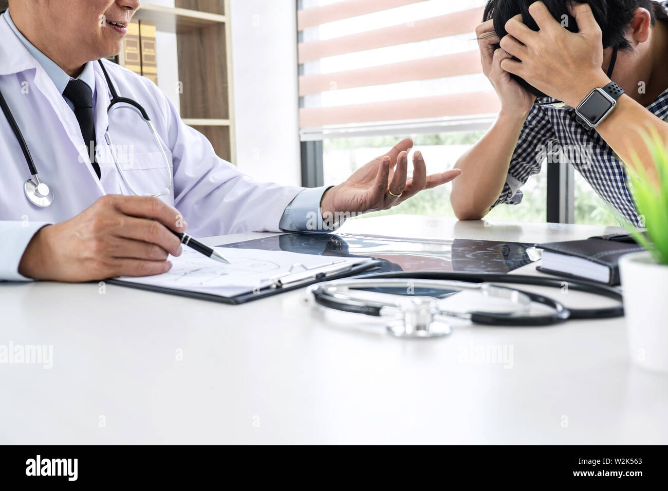 Professor Doctor having support and comforting in recommend with ...