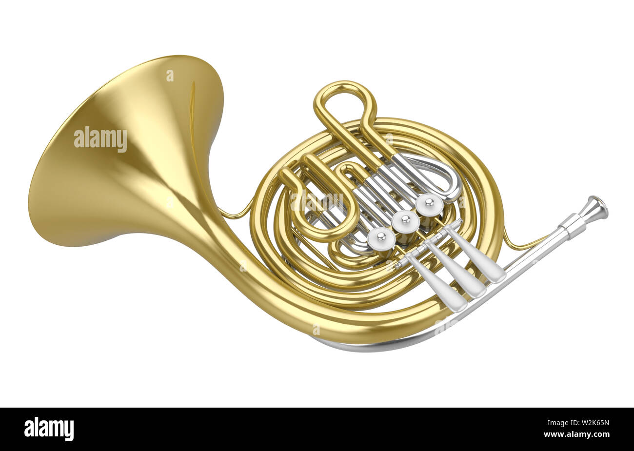 French Horn Isolated Stock Photo - Alamy