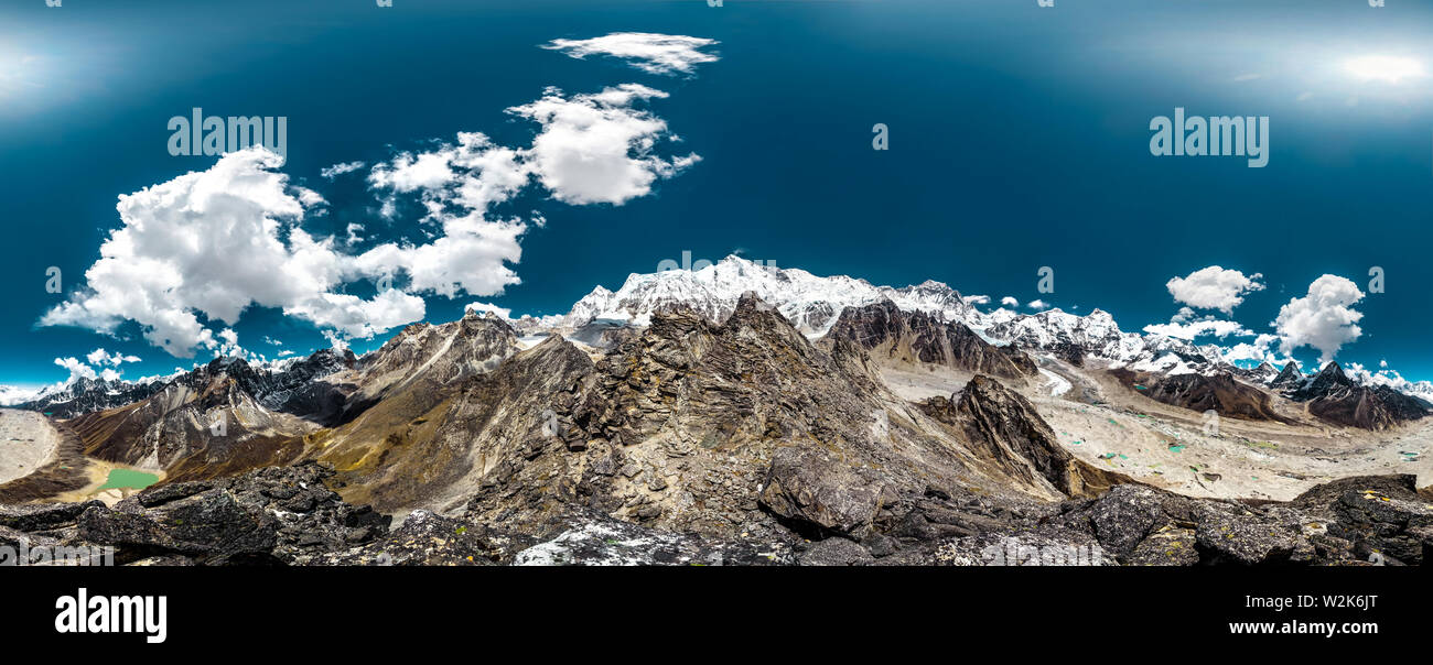 360 Degrees Panoramic View from Gokyo Ri. Himalaya, Nepal Stock Photo ...
