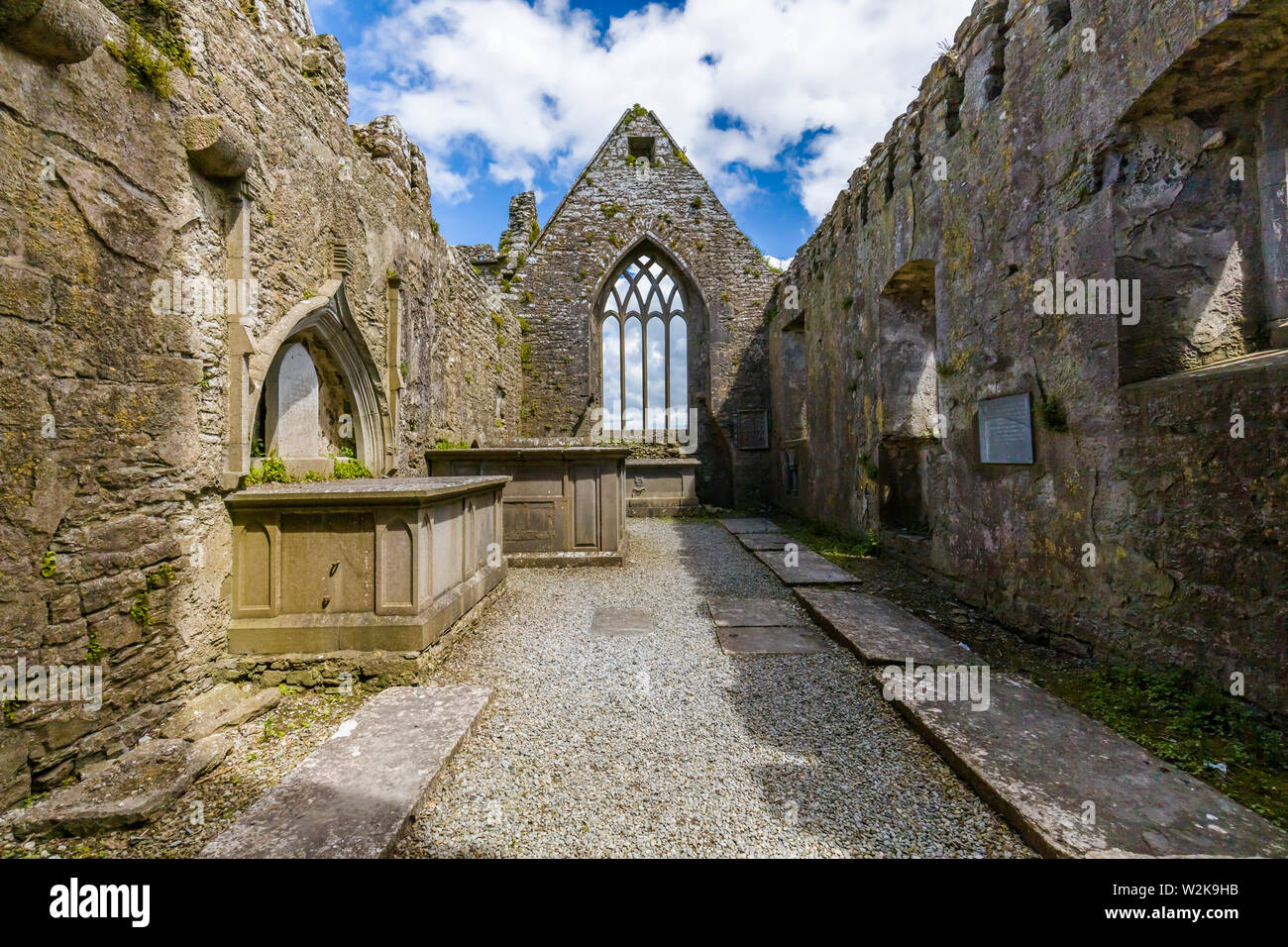Ruins of Ross Errilly Friary in Headford Co. Galway founded 1351 AD one ...