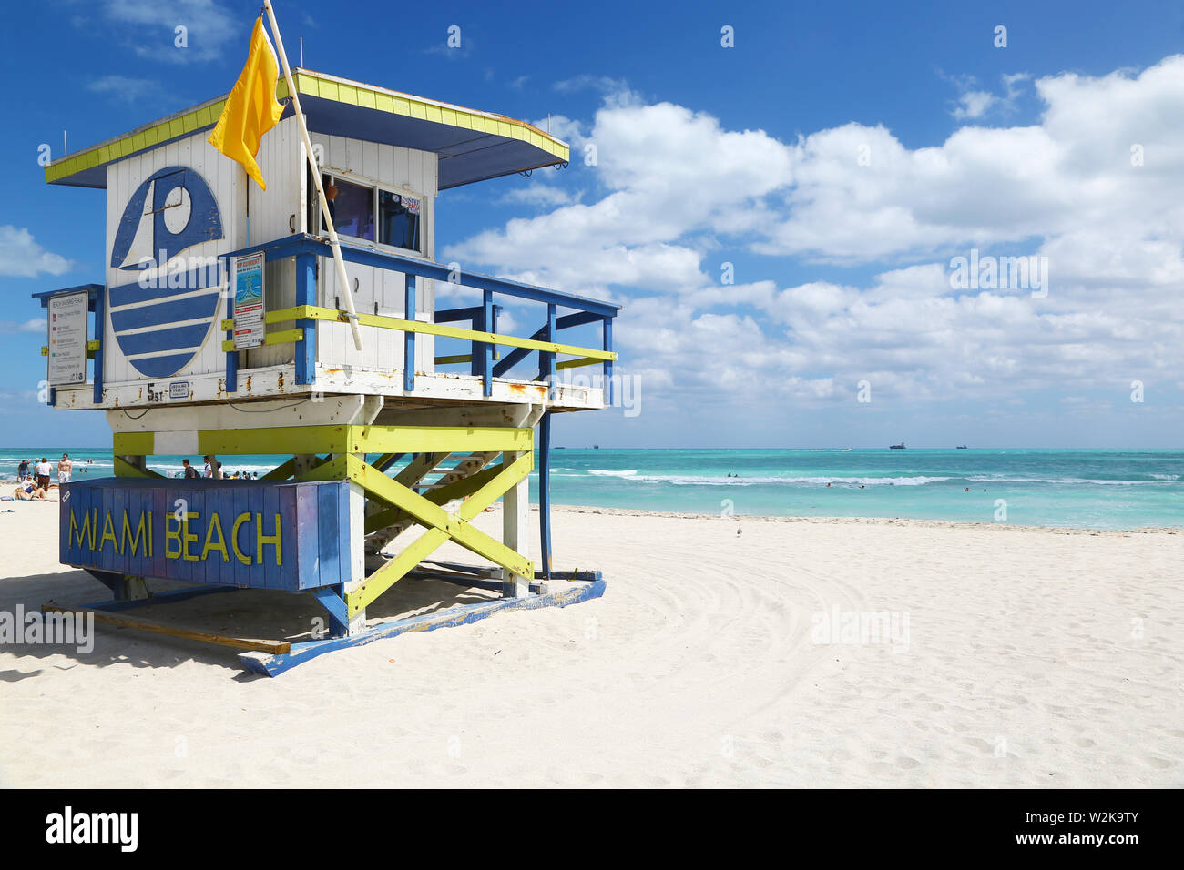 Colorful Lifeguard Tower in South Beach, Miami Beach, Florida, USA ...
