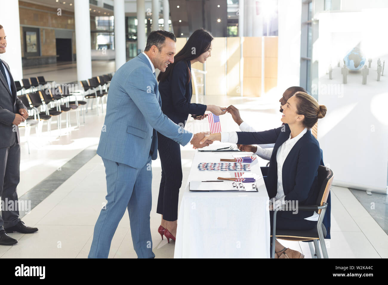 Group of diverse business people having interview Stock Photo - Alamy